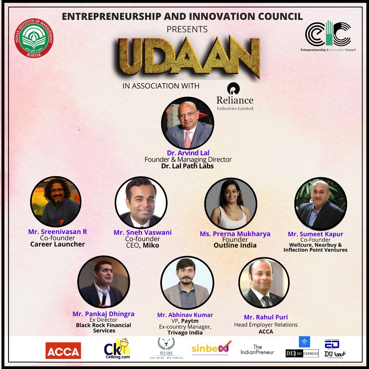 Entrepreneurship & Innovation Council,IIM Rohtak Presents Udaan-The E ...